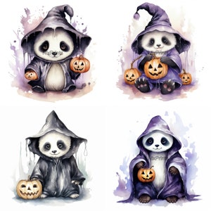 Panda Clipart, Halloween Clipart, Spooky Halloween Costume, Ghost ...
