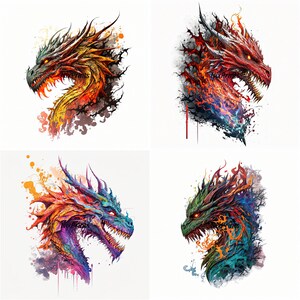 Fantasy Dragon Clipart Designs Bundle Jpg for Sublimation Printing and ...