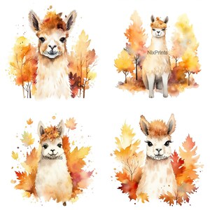 Llama Fall Foliage Clipart, Digital Sticker for Ikea, Poster for Tech ...