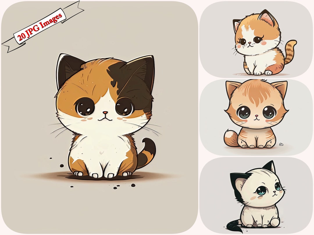 Cute Cat Clip Art, Kittens Cliparts High Quality Jpgs for Commercial ...