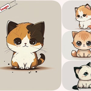 Cute Cat Clip Art, Kittens Cliparts High Quality Jpgs for Commercial ...