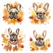 French Bulldog Fall Foliage Clipart, Art for Love, Wall Art for Kids ...