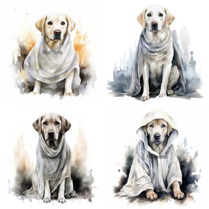 Cute Labrador Retriever Dog Clipart, Spooky Halloween Costume, Ghost ...