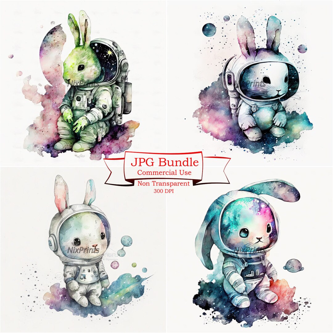 Bunny Outer Space Alien & Pirate Clipart Imaginative and - Etsy