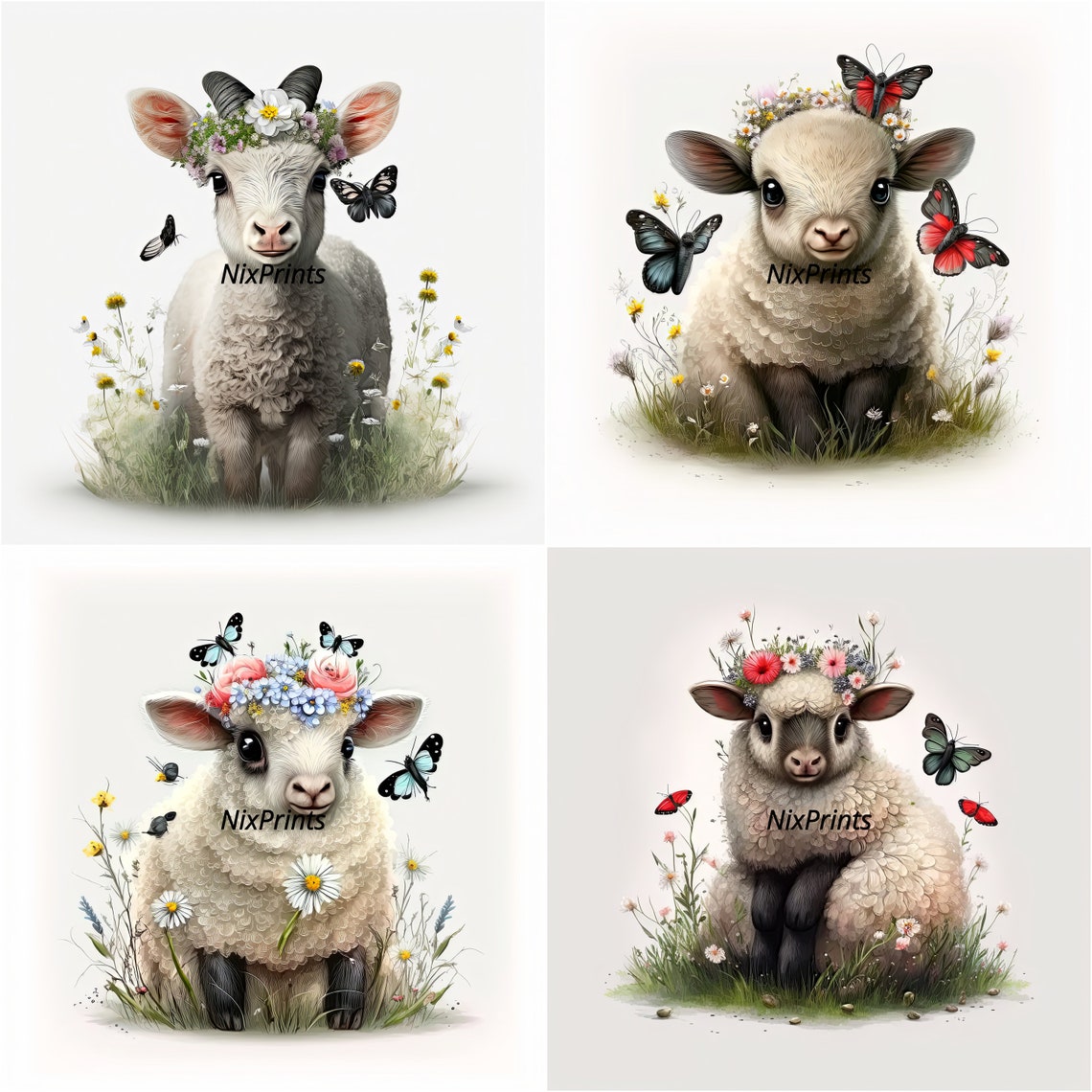 Sheep Watercolor Clipart Set nursery Decor and Baby Shower - Etsy