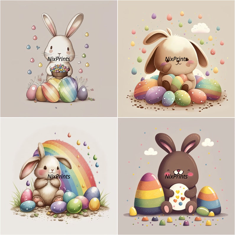 Bunny Rabbit Watercolor Clipart Bundle for Crafting baby - Etsy