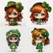 Cute St Patricks Day Girl Graphics Clipart Bundle , Green Irish Girl ...