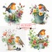 Hummingbird Clipart, Spring Flowers and Gardening Theme, 300 DPI, High ...