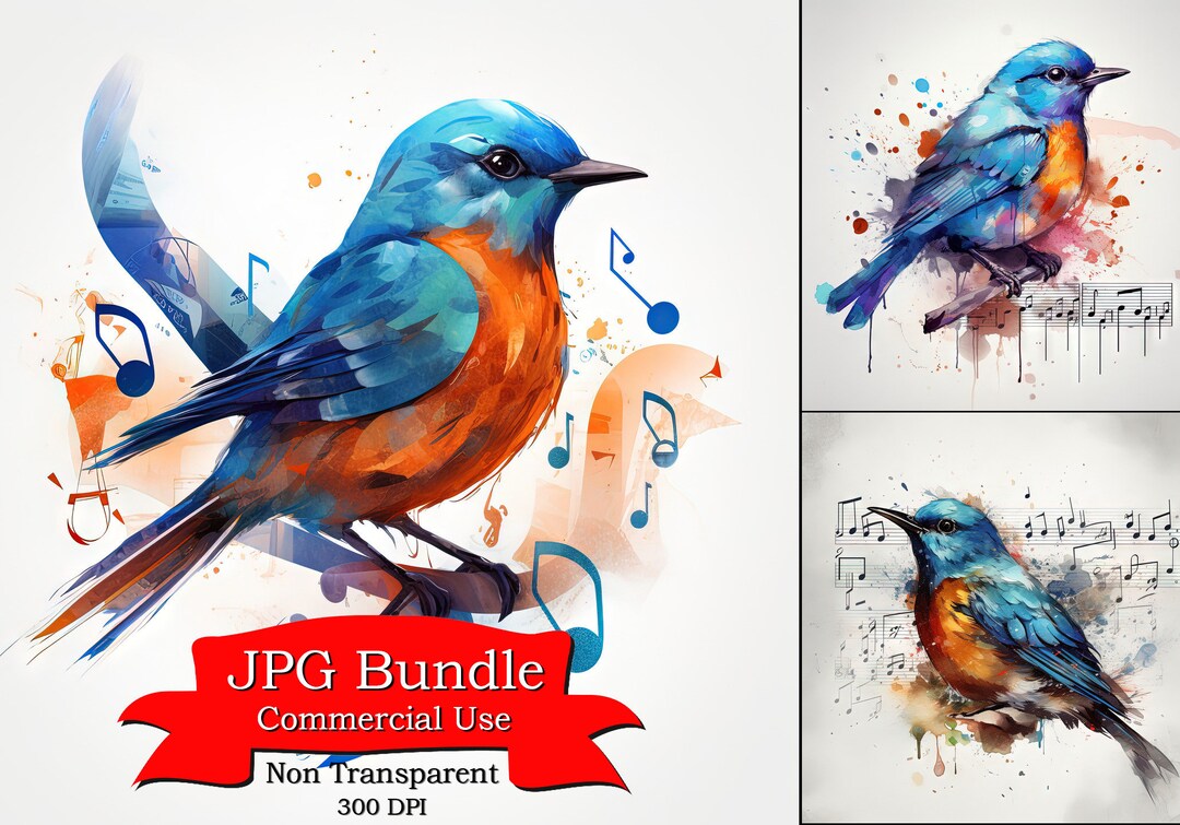 Blue Bird Singing Clipart, Charming Clipart Clipart of a Cheerful ...
