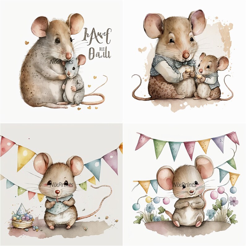 Father's Day Mouse Clipart Festival Celebrations Film - Etsy
