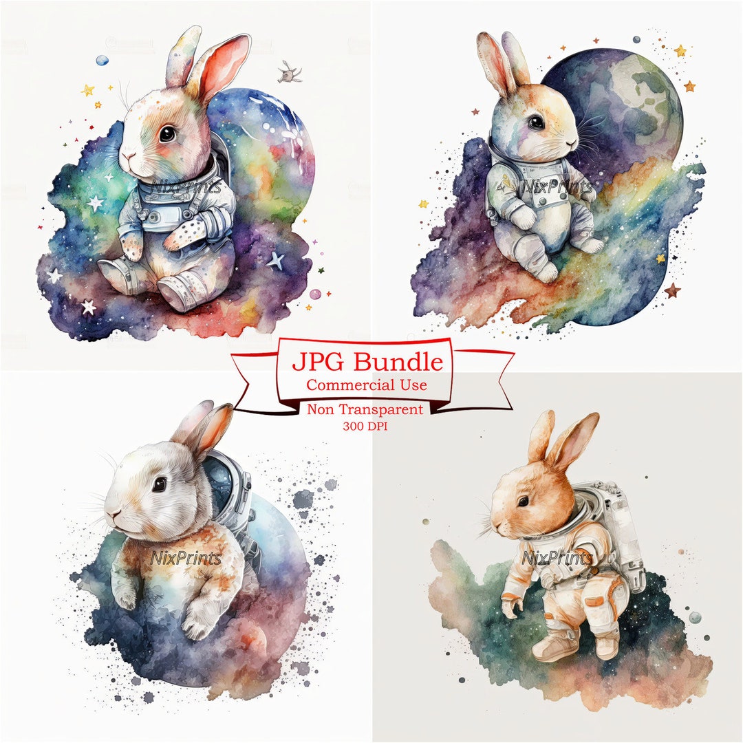 Bunny Space and Exploration Clipart Cosmic and Inspiring Themes for ...