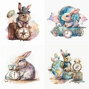 Bunny Time Travel Clipart Captivating and Imaginative Designs for Time ...