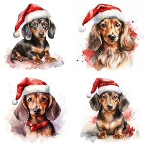 Dachshund Clipart, Dog Clipart, Christmas Clipart, Santa Claus Dress ...