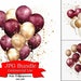 Burgundy and Gold Balloons Clipart, Glitter Effect, JPG Format,digital ...