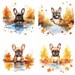 French Bulldog Autumn River Crossing Clipart, Print for Cup, Images for ...