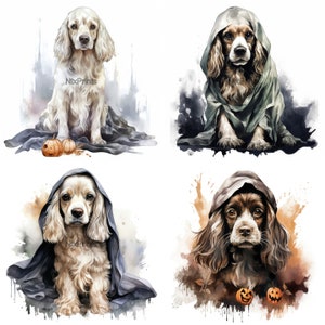 Cocker Spaniel Dog Clipart, Spooky Halloween Costume, Ghost Clipart ...