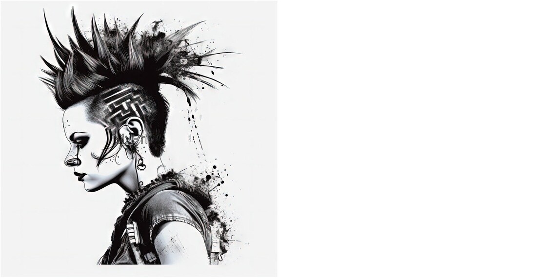 Gothic Punk Art Clipart: A Darkly Beautiful Fusion of Styles - Etsy