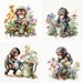 Chimpanzee Clipart - Set of 10 Digital Images - High Quality Jpgs for ...