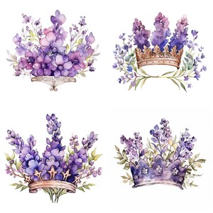 Statice Crown Watercolor Digital Clipart Digital Paper - Etsy