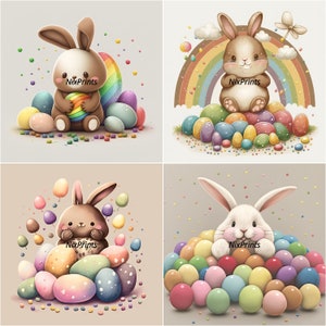 Bunny Rabbit Watercolor Clipart Bundle for Crafting ,baby Shower ...