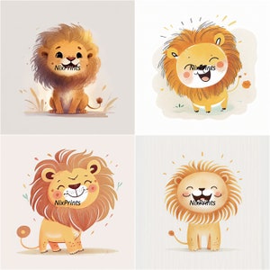 Happy Cub Illustrations Clipart Bundle-high Quality Digital Phots ...