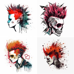 Love Punk Art Clipart: A Fiery Symbol of Passion and Rebellion ,digital ...