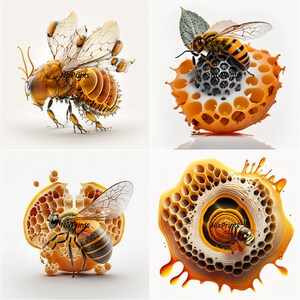 Yellow Honey Bee Clipart Perfect for Scrapbooking, Junk Journals ...