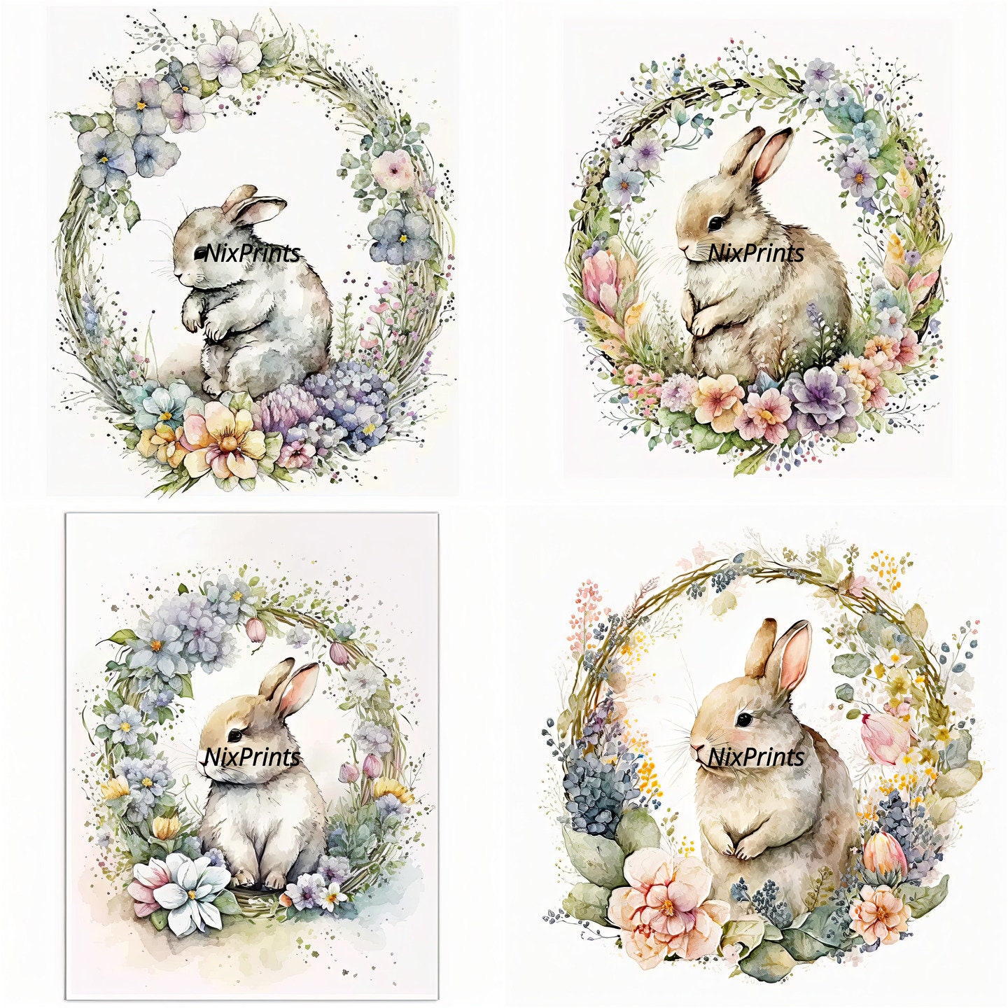 High-quality Beautiful Bunny Clipart Images for Commercial Use - Etsy