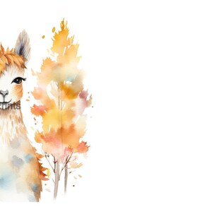 Llama Fall Foliage Clipart, Digital Sticker for Ikea, Poster for Tech ...