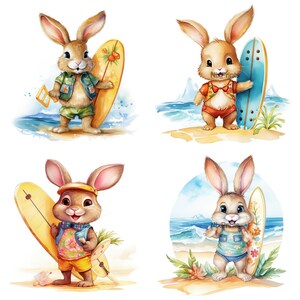 Rabbit Clipart, Lifeguard Clipart, in a Lifeguard Outfit, Holding a ...