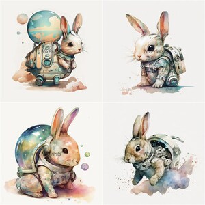 Bunny Retro Futuristic Science Fiction Clipart - Imaginative and ...
