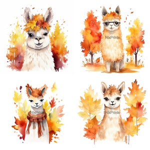 Llama Fall Foliage Clipart, Digital Sticker for Ikea, Poster for Tech ...