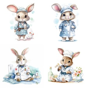 Rabbit Clipart, Nurse's Cliart, in a Nurse's Outfit, Taking Care of ...