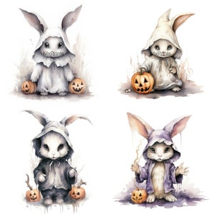 Rabbit Clipart, Spooky Halloween Clipart, Ghost Clipart, Witch, and ...