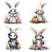 Rabbit Clipart Spooky Halloween Clipart Ghost Clipart - Etsy