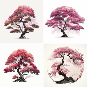 High-quality Japanese Pink Tree Logo: Elegant, Minimalist Design for ...