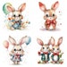Rabbit Clipart New Year Clipart Dressed for New Year Party - Etsy