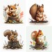 Watercolor Squirrel Clipart Set - Forest Animal Cliparts , Woodland ...