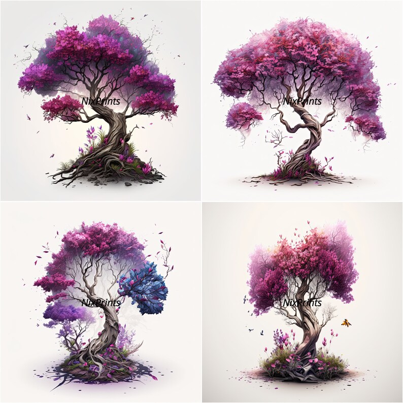 Vibrant Tree of Life Clipart JPG Elements for Crafting and - Etsy