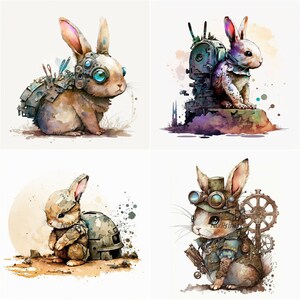 Bunny Dystopian Future, Steampunk Clipart, Intriguing and Inventive ...