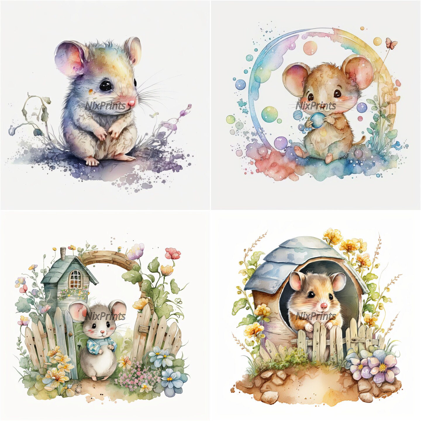 Fairy Tale Mouse Clipart Fantasy Farm & Countryside Fashion - Etsy Canada