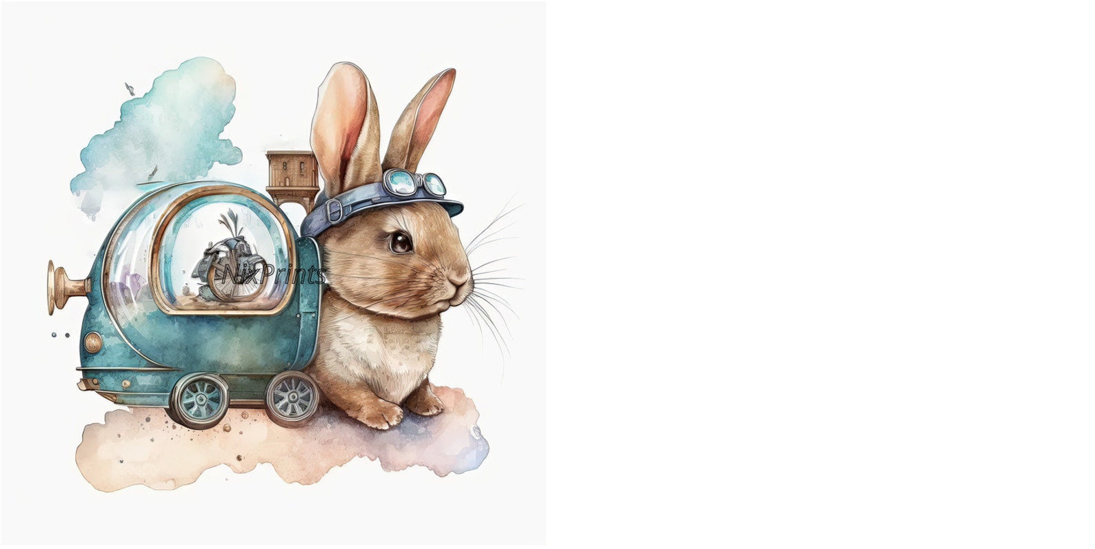 Bunny Time Travel Clipart Captivating and Imaginative - Etsy