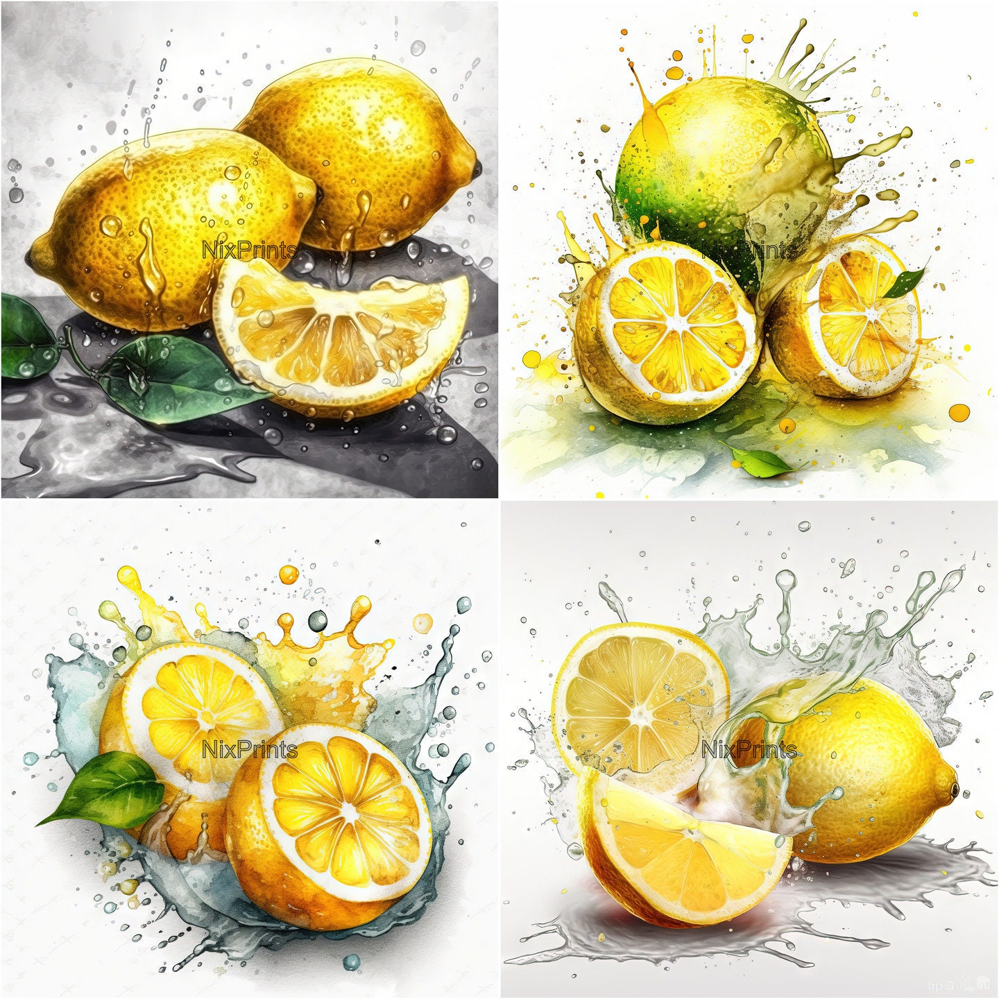 Lemon Clipart Spring Lemon Clipart Yellow Lemons Realistic - Etsy