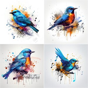 Blue Bird Singing Clipart, Charming Clipart Clipart of a Cheerful ...
