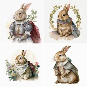 Bunny Art Nouveau, Renaissance & Vintage Retro Clipart - Elegant and ...