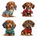 Dachshund Puppy Clipart Pack in JPG Format, Commercial Use, Instant ...