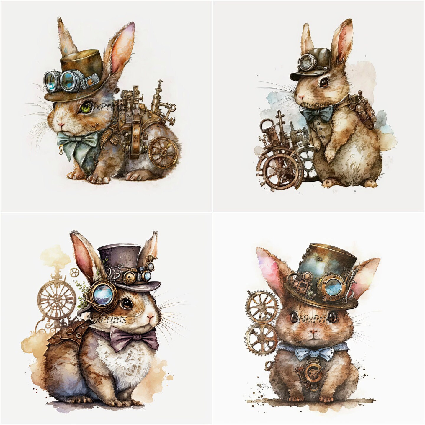 Bunny Dystopian Future Steampunk Clipart Intriguing and - Etsy