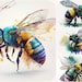 Watercolor Honeybee Clipart Bundle, Magical Crystalized Bees Clip Art ...