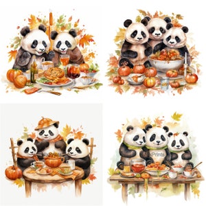 Panda Clipart, Thanksgiving Clipart, Family Dinner Scenes Clipart ...