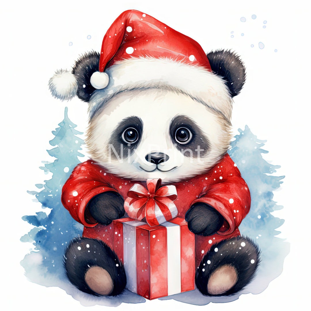 Panda Clipart, Christmas Clipart, Santa Claus Dress, Santa Clipart ...